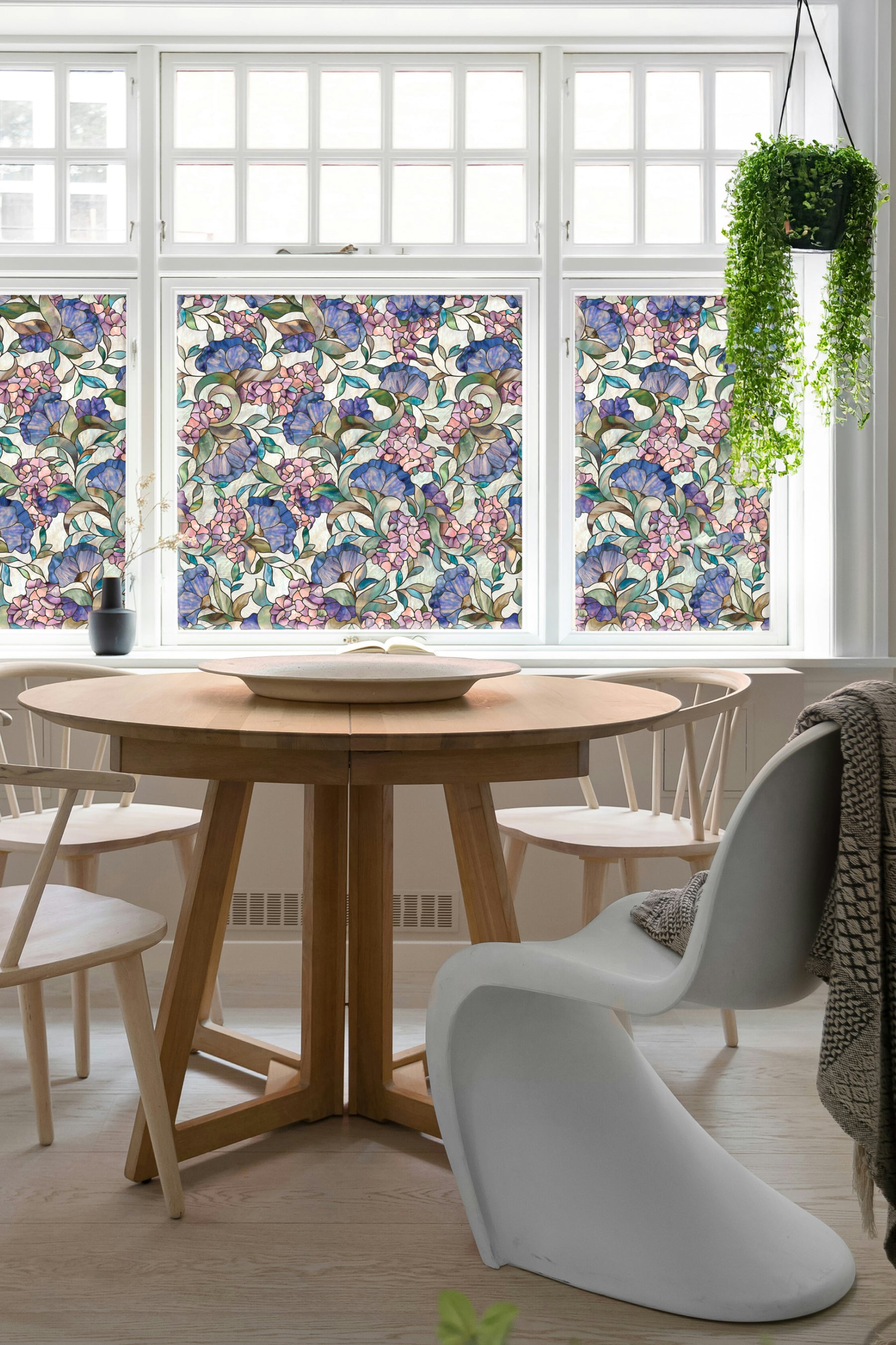 Larkspur | Window Film with Colorful Stained Glass Pattern | Made in USA – Artscape Inc